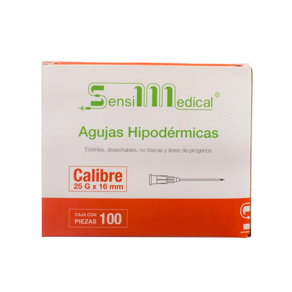 Aguja Hipodermica 25g x 16mm 100 piezas - SensiMedical | Novamedical.mx ...